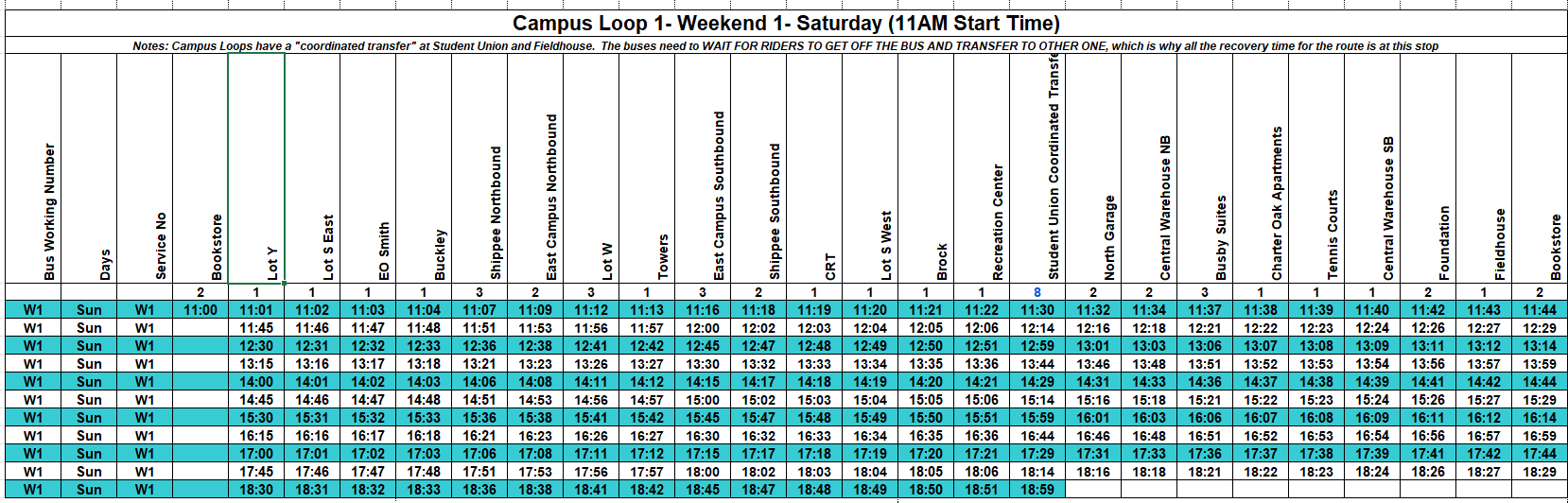 Weekend Shuttles | Transportation Services